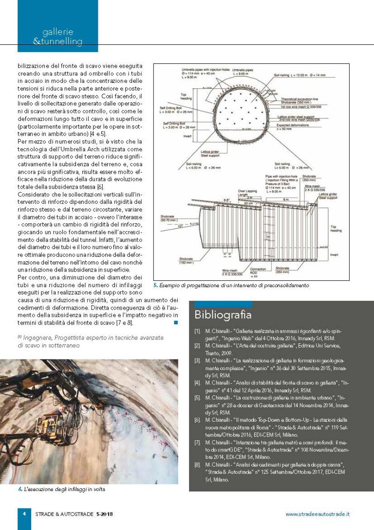 Infilaggi di rinforzo del terreno in galleria - Ing. Massimo CHIARELLI